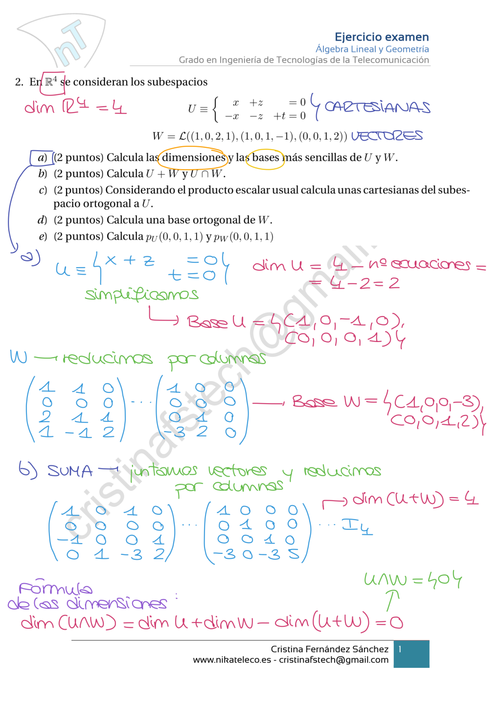 Álgebra Lineal y Geometría – nikaTeleco